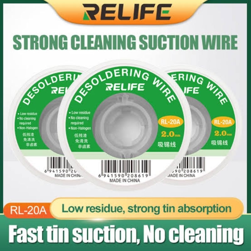 Jual GOOD WICK / DESOLDERING WIRE RELIFE RL-20A (2.0mm) | Shopee Indonesia
