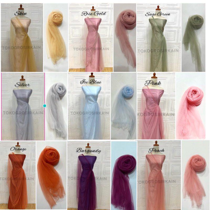 Jual Kain soft tulle/ tile polos halus /tile perancis/ tile jepang ...