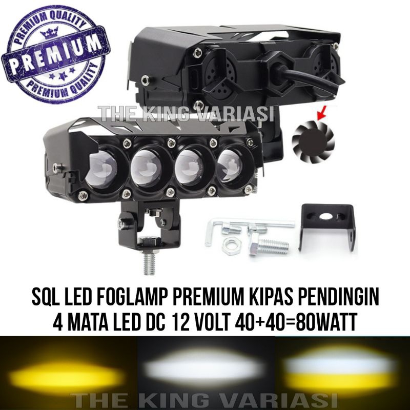 Jual LAMPU LED FOGLAMP SQL 4 MATA KIPAS PENDINGIN PREMIUM/LAMPU SQL 4 ...