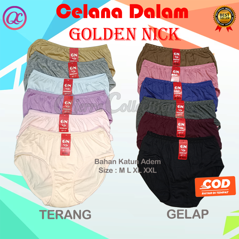 Jual CD GOLDEN NICK celana dalam katun setengah lusin isi 6 pcs dan 12pcs Celana dalam wanita ...