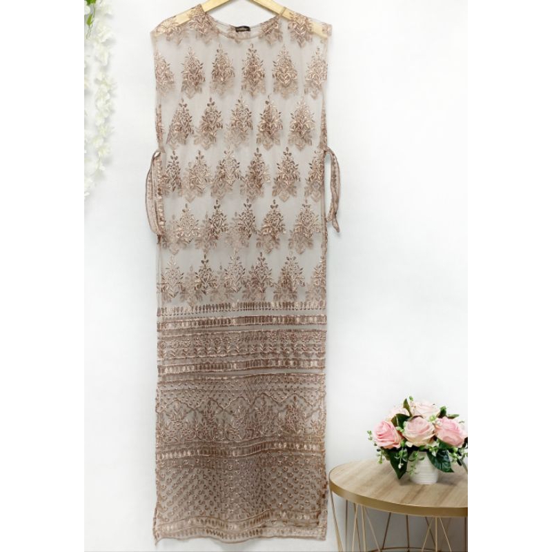 Jual Outer Rompi Tile / Brokat Premium Outer Long Vest Etnik | Shopee ...