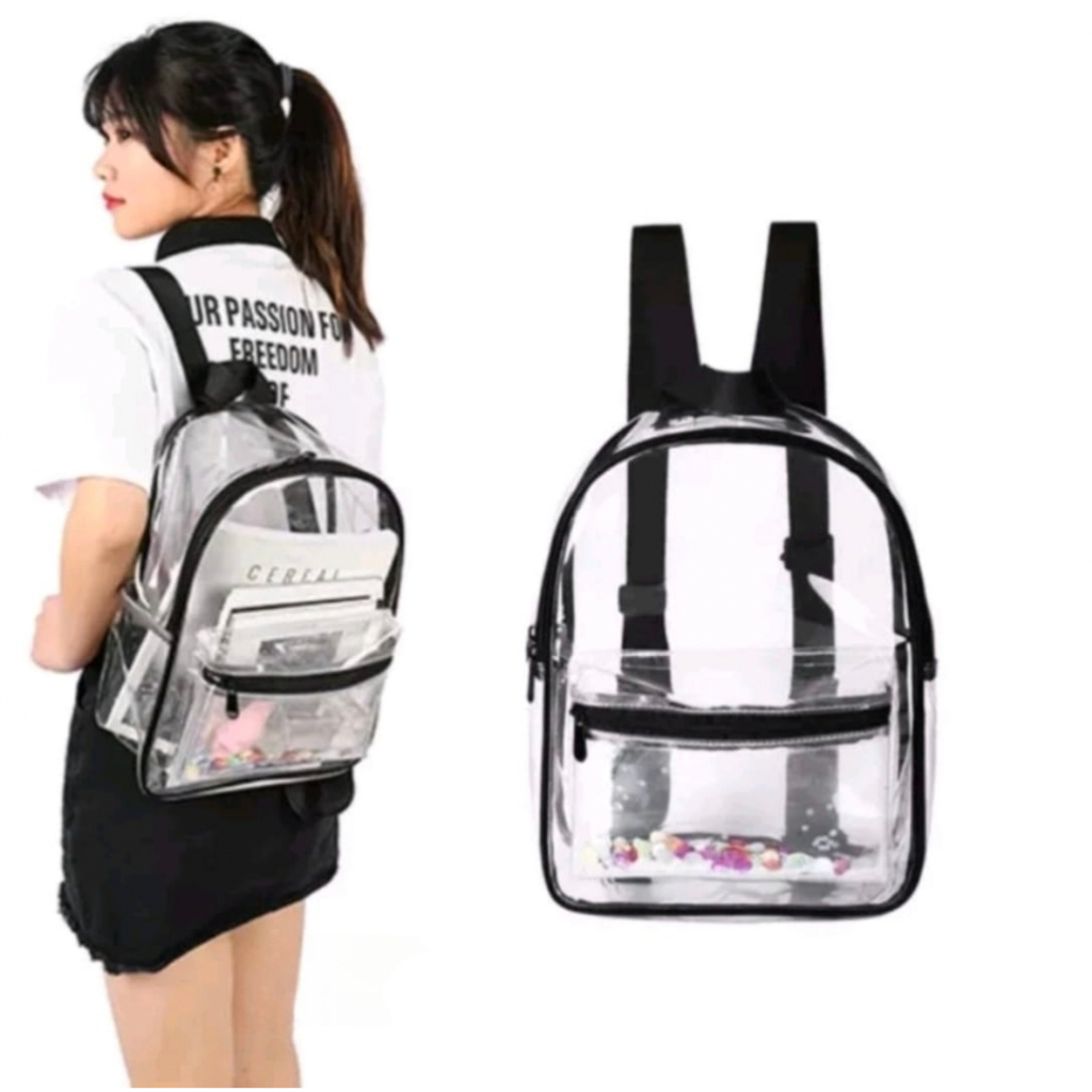 Jual Ransel Wanita Tas PVC Tahan Air Transparan Tas Transparan ...