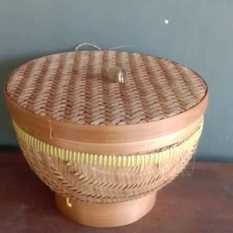 Jual Wakul Bambu Plus Tutup 24CM Cetheng Bambu Boboko Tempat Nasi ...