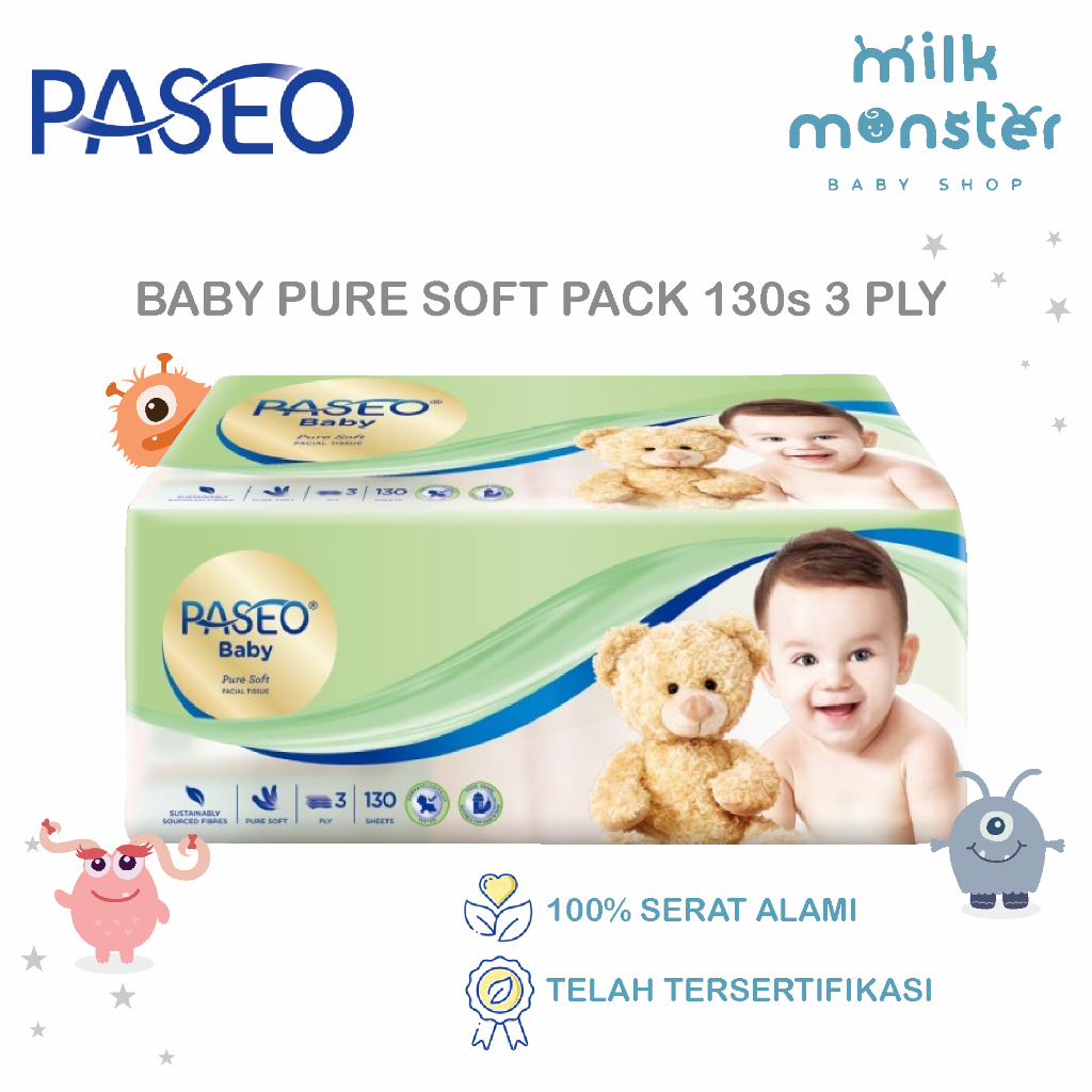 Jual TISSUE PASEO BABY PURE SOFT PACK 130s 3 PLY | Shopee Indonesia
