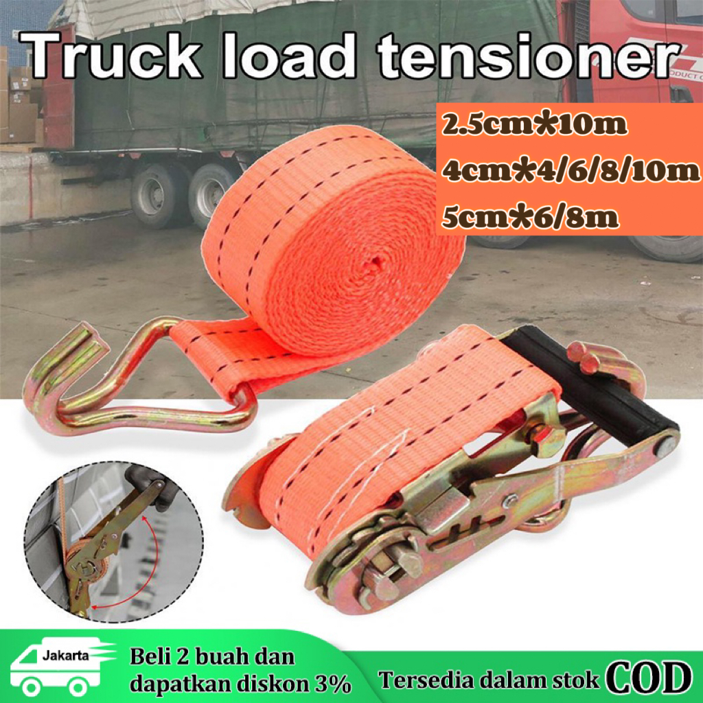 Jual Rachet Tie Down 8-10 Meter 10 TON Webbing Cargo Lashing Belt ...