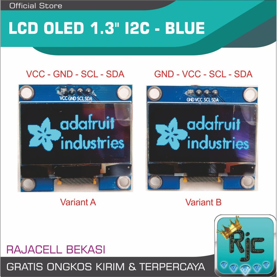 Jual New LCD OLED 1.3" BLUE i2C Module for Arduino display | Shopee ...