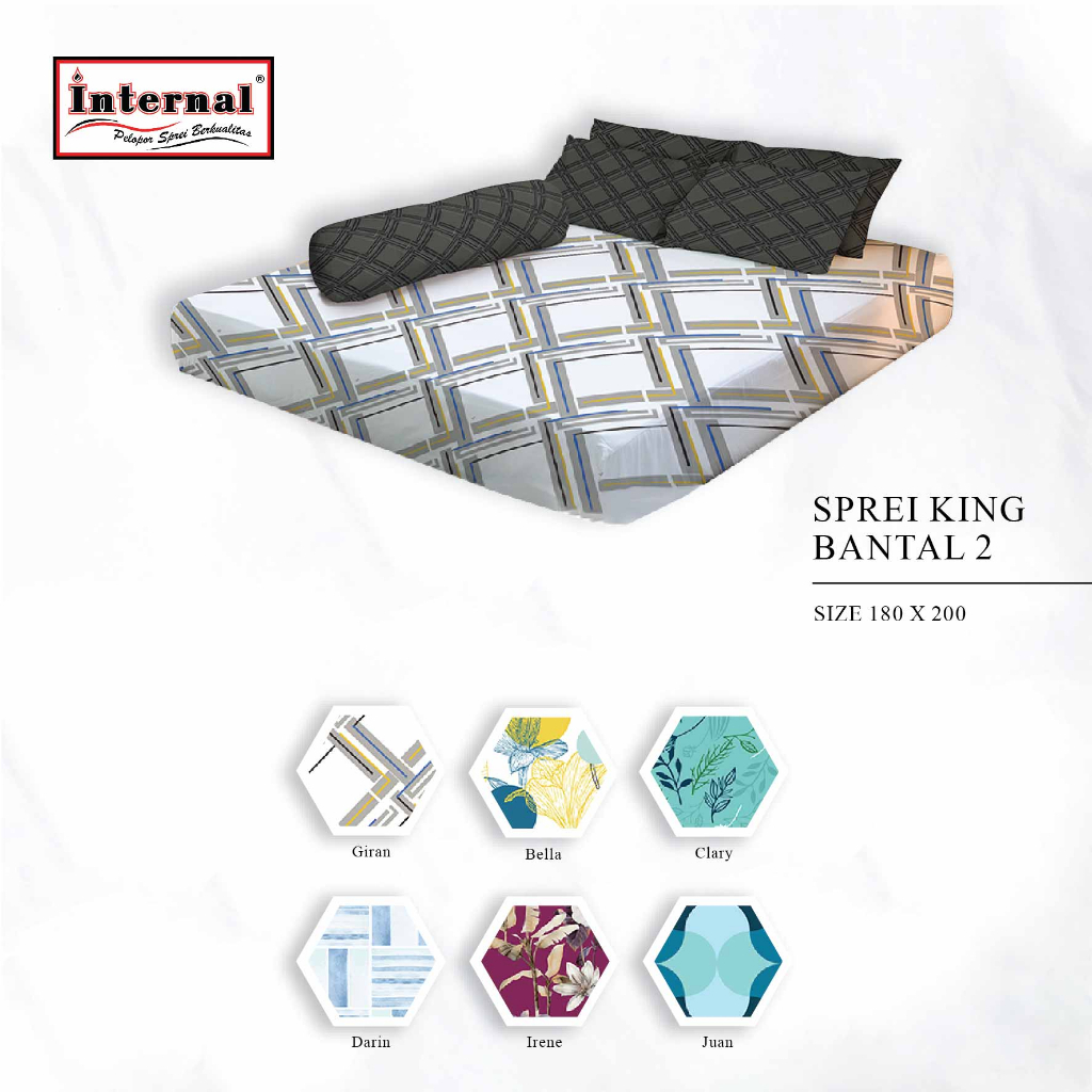Jual Sprei Internal King B2 180x200x25 Bantal 2 Guling 2 - Motif Bunga ...