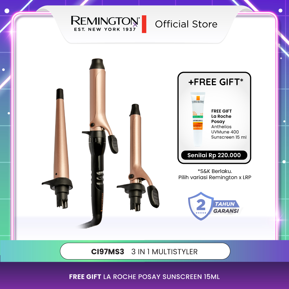 Jual Remington Pengeriting Rambut 3in1 Curl & Wave CI97MS3 | Shopee ...