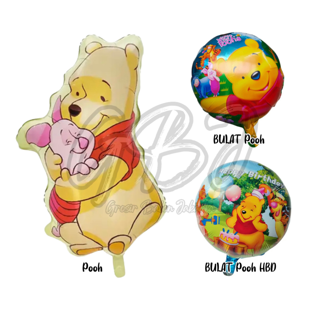 Jual Balon Foil JUMBO Winnie the Pooh / BULAT Bear Kuning / Tiger ...