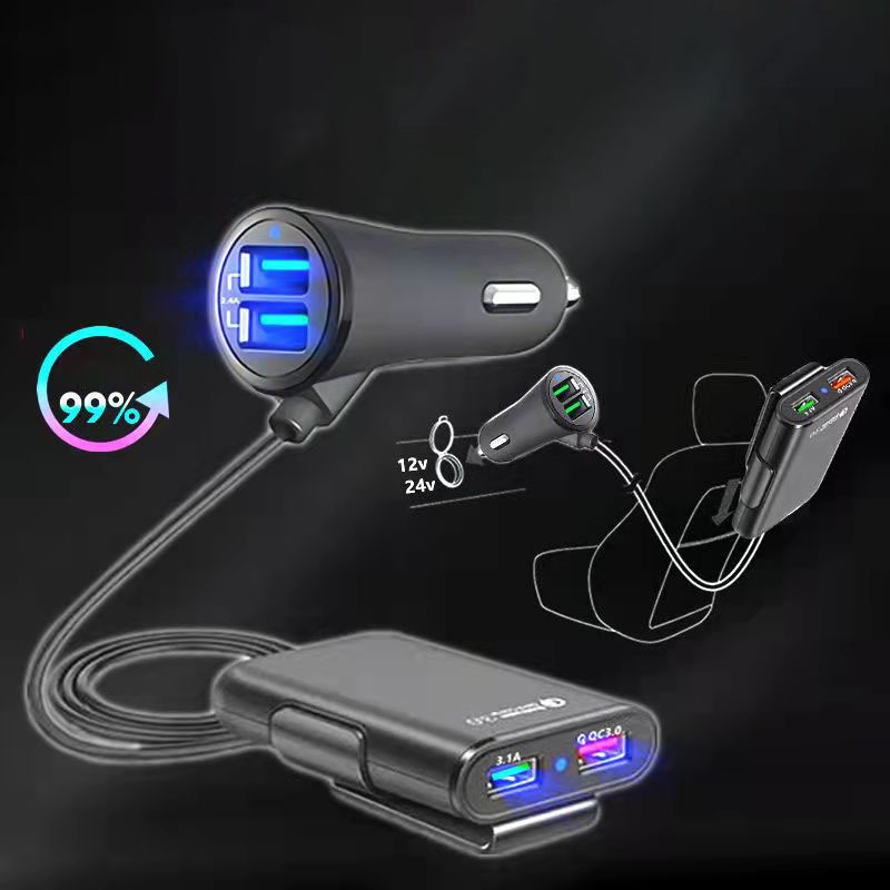 Jual CHARGER MOBIL FAST CHARGING/CAR CHARGER/MODULATOR BLUETOOTH 4 PORT ...