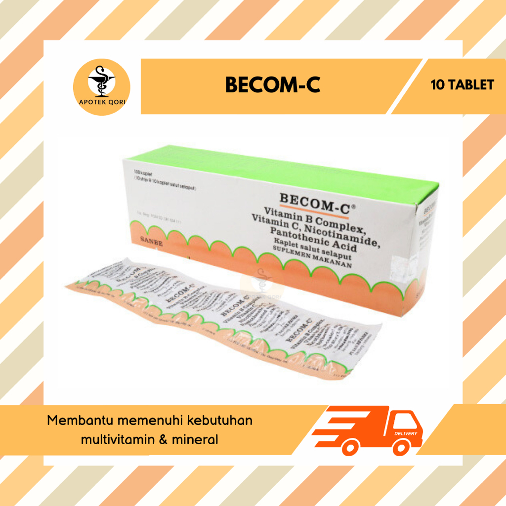 Jual BECOM C STRIP @ 10 TABLET/MULTIVITAMIN MINERAL | Shopee Indonesia