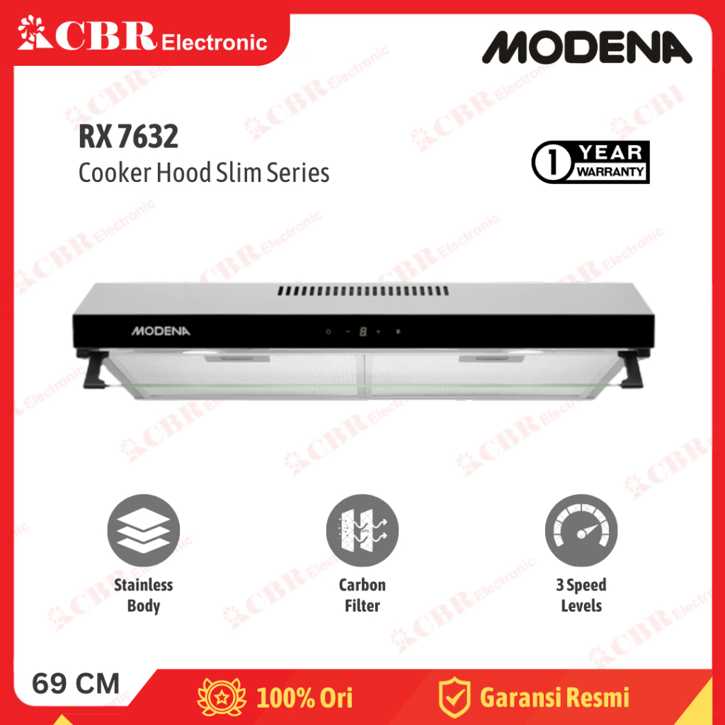 Jual Cooker Hood / Penghisap Asap MODENA RX 7632 (Slim Hood) 69 cm ...