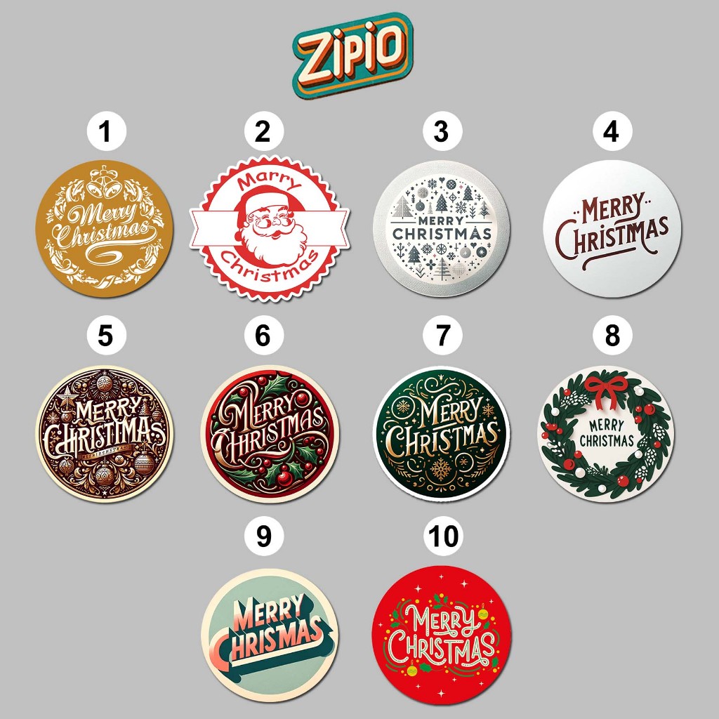 Jual Sticker Bulat Toples Natal Christmas Ekonomis - Label Toples kue ...