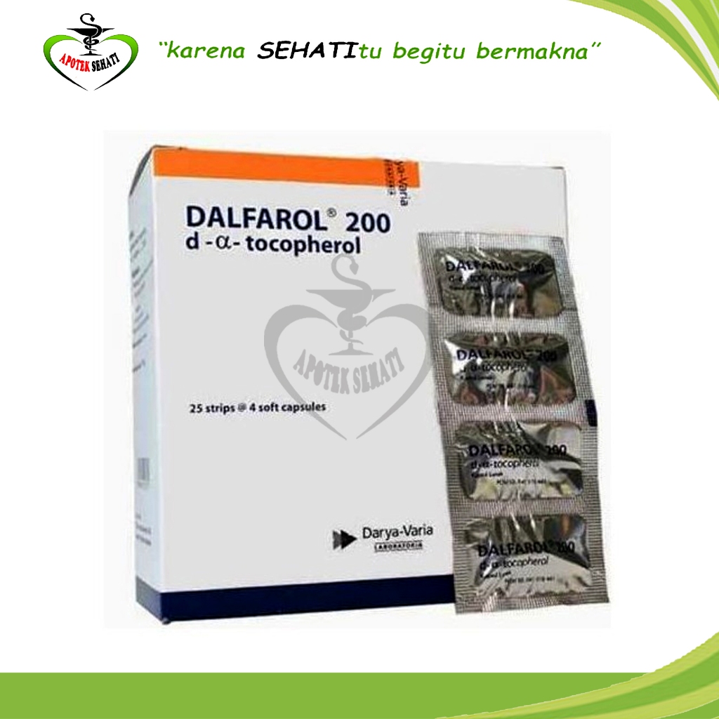 Jual DALFAROL 200 IU KAPSUL VITAMIN E / Suplemen Makanan / Antioksidan ...