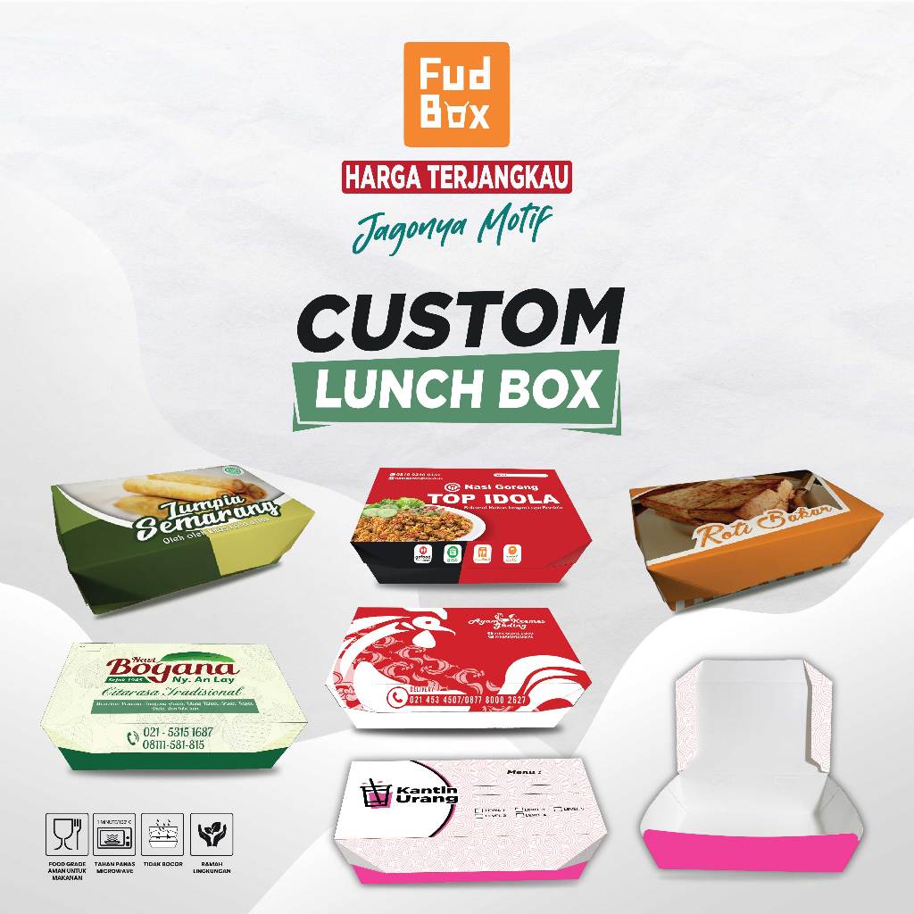 Jual Cetak Custom Paper Lunch Box Size XL dan XXL | Custum Design Kotak ...