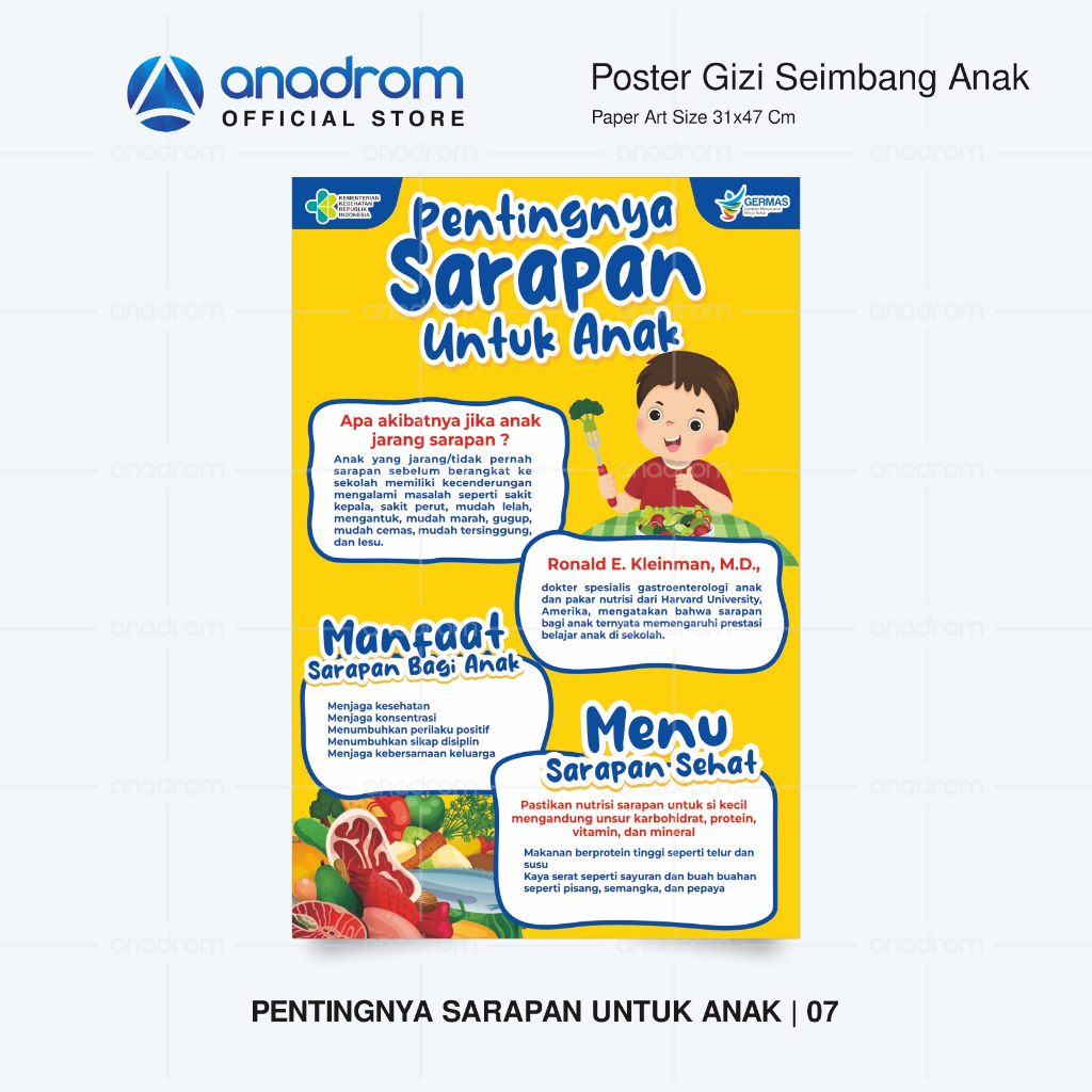 Jual Poster Promkes Gizi Seimbang | Poster Promkes Hidup Sehat Gizi ...