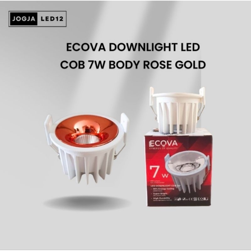 Jual Downlight Spotlight Led COB 7W Body Rose Gold Ecova | Shopee Indonesia