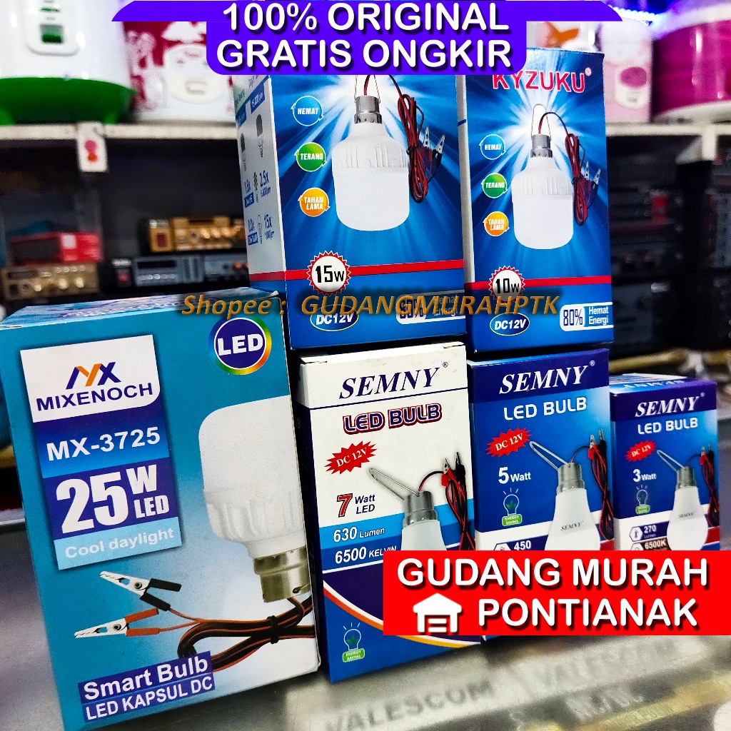 Jual Lampu DC Mixenoc / kyuzuku Jepit Aki Watt Lengkap 6w 12w 18w 25w 30w | Shopee Indonesia