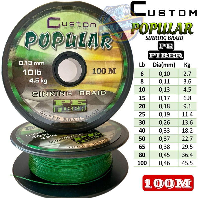 Jual Senar PE Custom POPULAR Pe Fiber 100Meter Connecting | Shopee ...