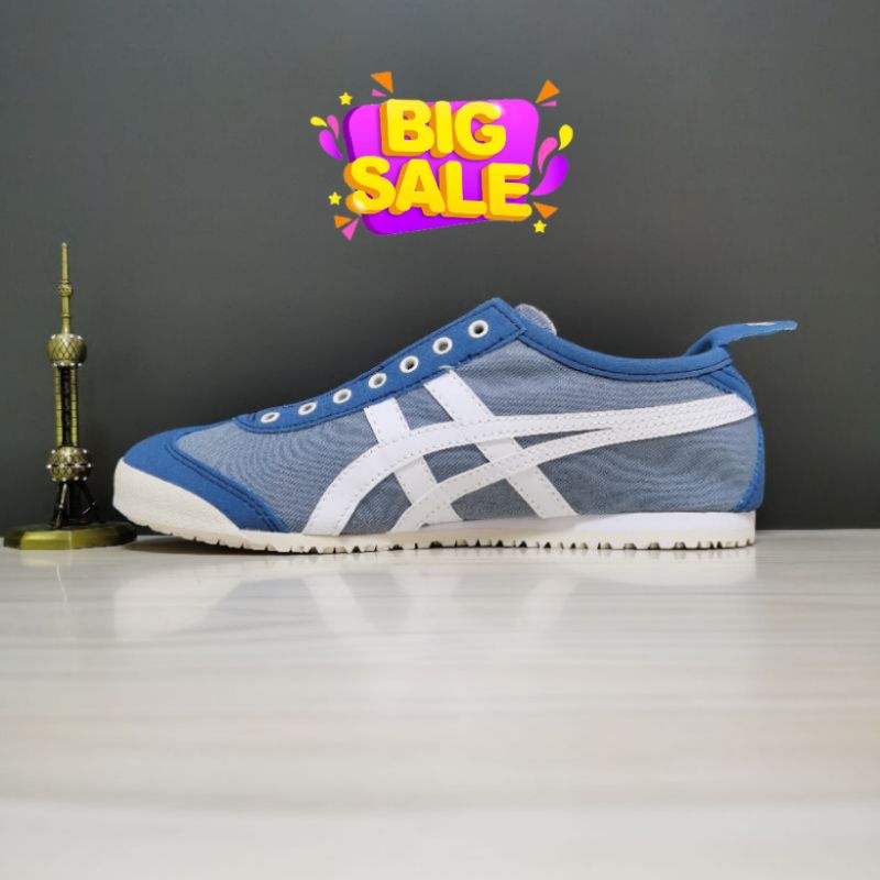 Jual Sepatu Onitsuka Tiger Mexico 66 Slip On Blue Jeans ORIGINAL | Shopee Indonesia