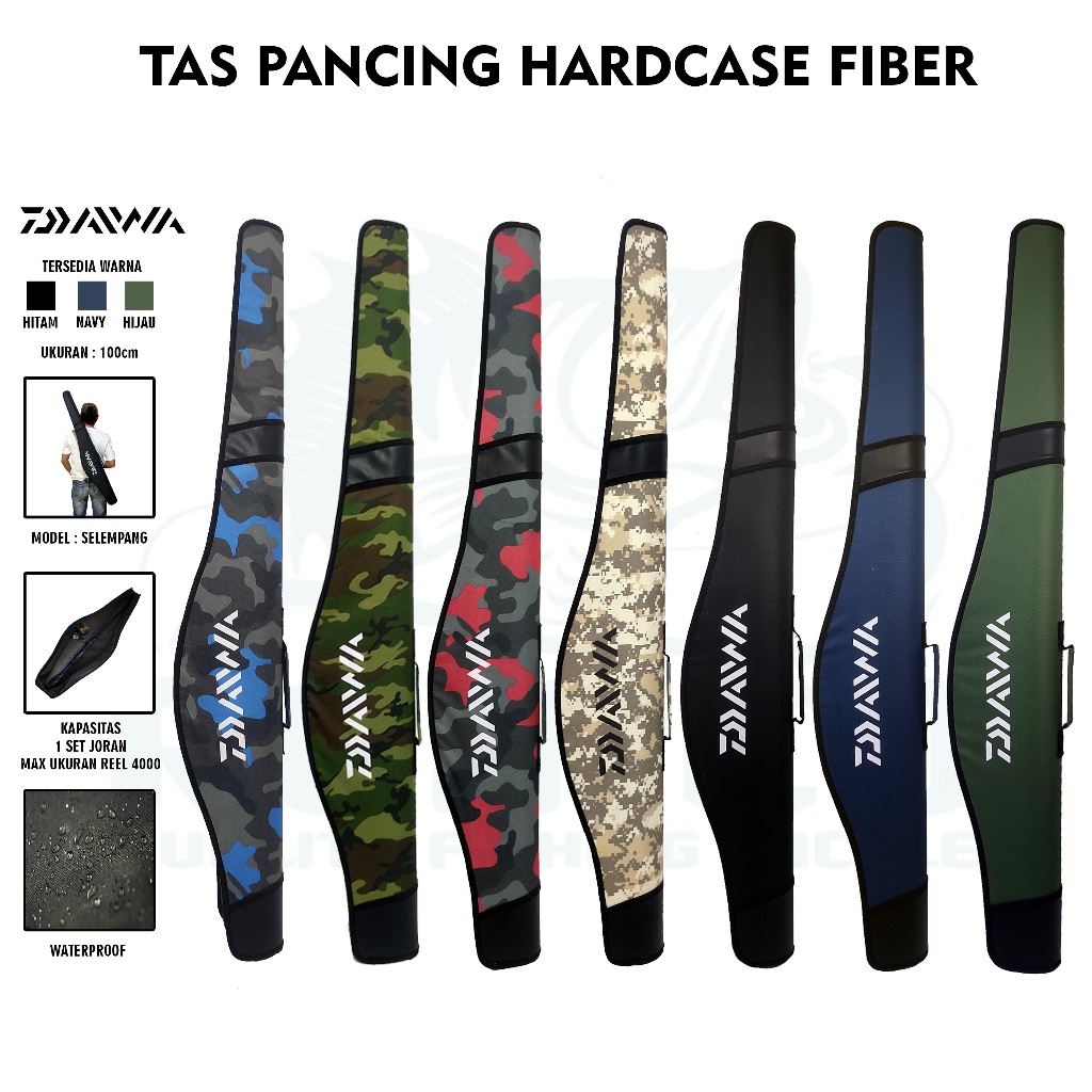 Jual Tas Pancing Selempang Daiwa Hardcase Fiber WaterProof Motif Loreng ...