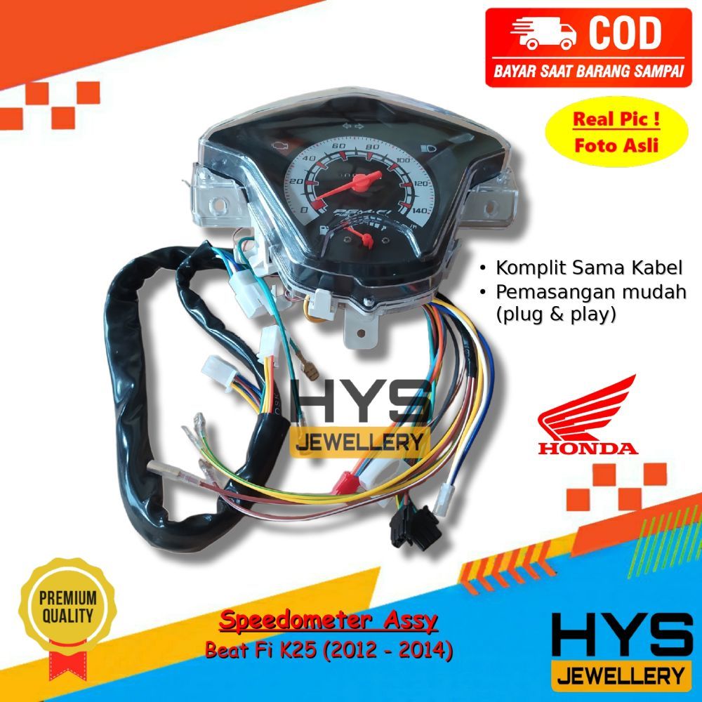 Jual [COD] Spidometer Assy BEAT Fi Injeksi 2012 2013 2014 / Beat Pop ...