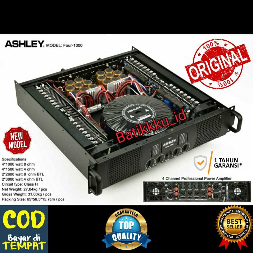 Jual Power ASHLEY FOUR 1000 FOUR1000 ORIGINAL 4 x 1000 Watt 4ch Class H | Shopee Indonesia