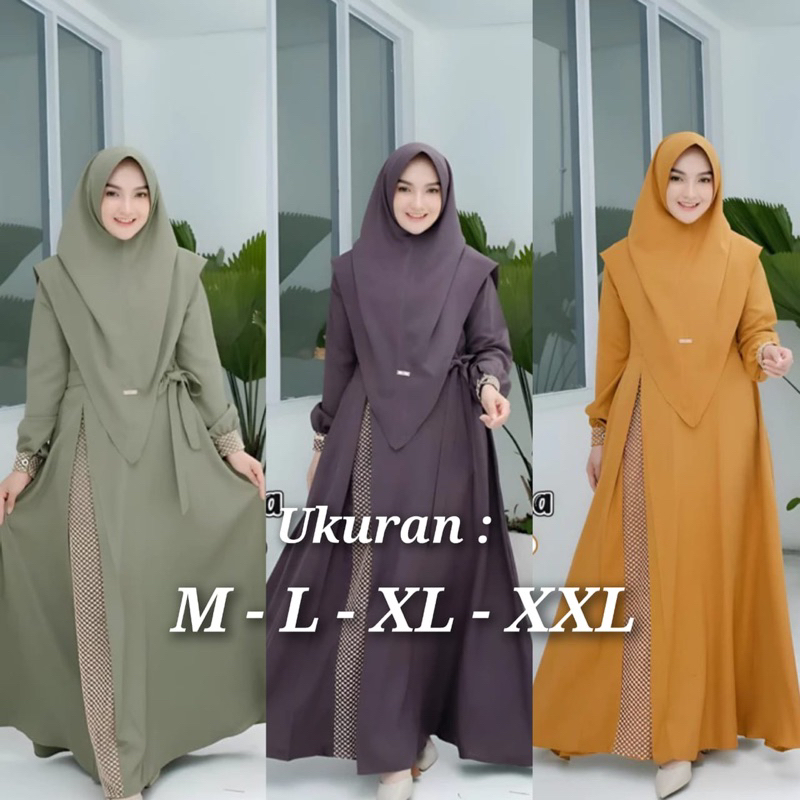Jual AYYANA SYARI UKURAN M - L - XL - XXL GAMIS SET SYARI GAMIS JUMBO BUSUI DRESS MURAH GAMIS ...