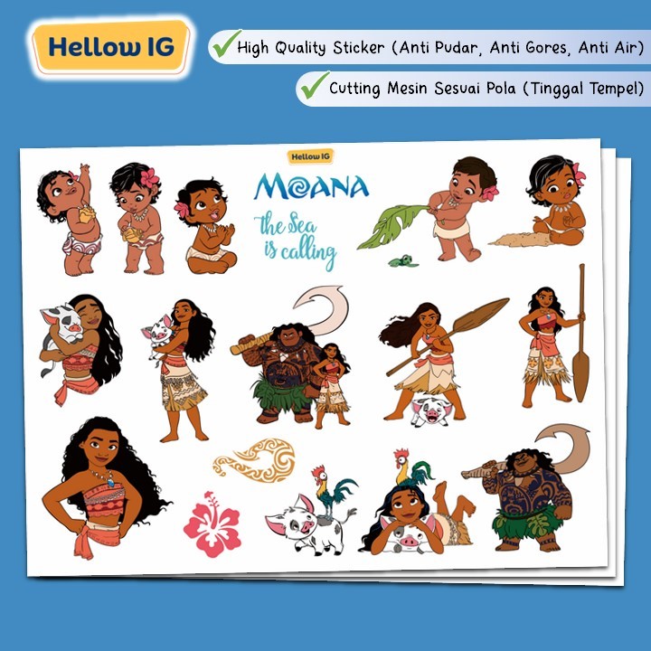 Jual STICKER PACK | STIKER MOANA WATERPROOF DISNEY ANAK PEREMPUAN LUCU ...