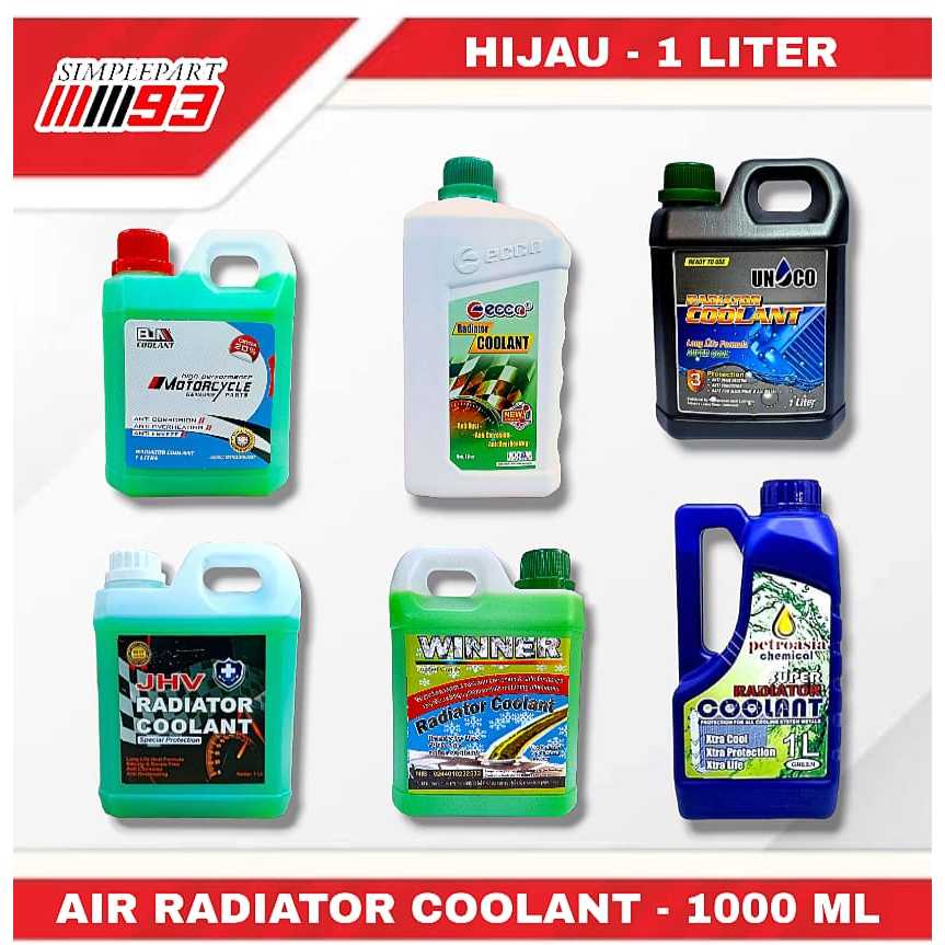 Jual AIR RADIATOR COOLANT [ HIJAU ] UNTUK SEMUA MOTOR & MOBIL 1000ML ...