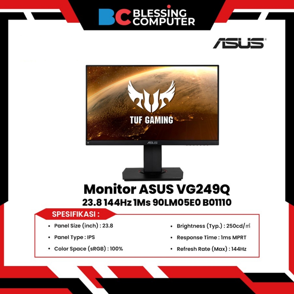 Jual Monitor ASUS VG249Q 23.8 144Hz 1Ms 90LM05E0 B01110 | Shopee Indonesia