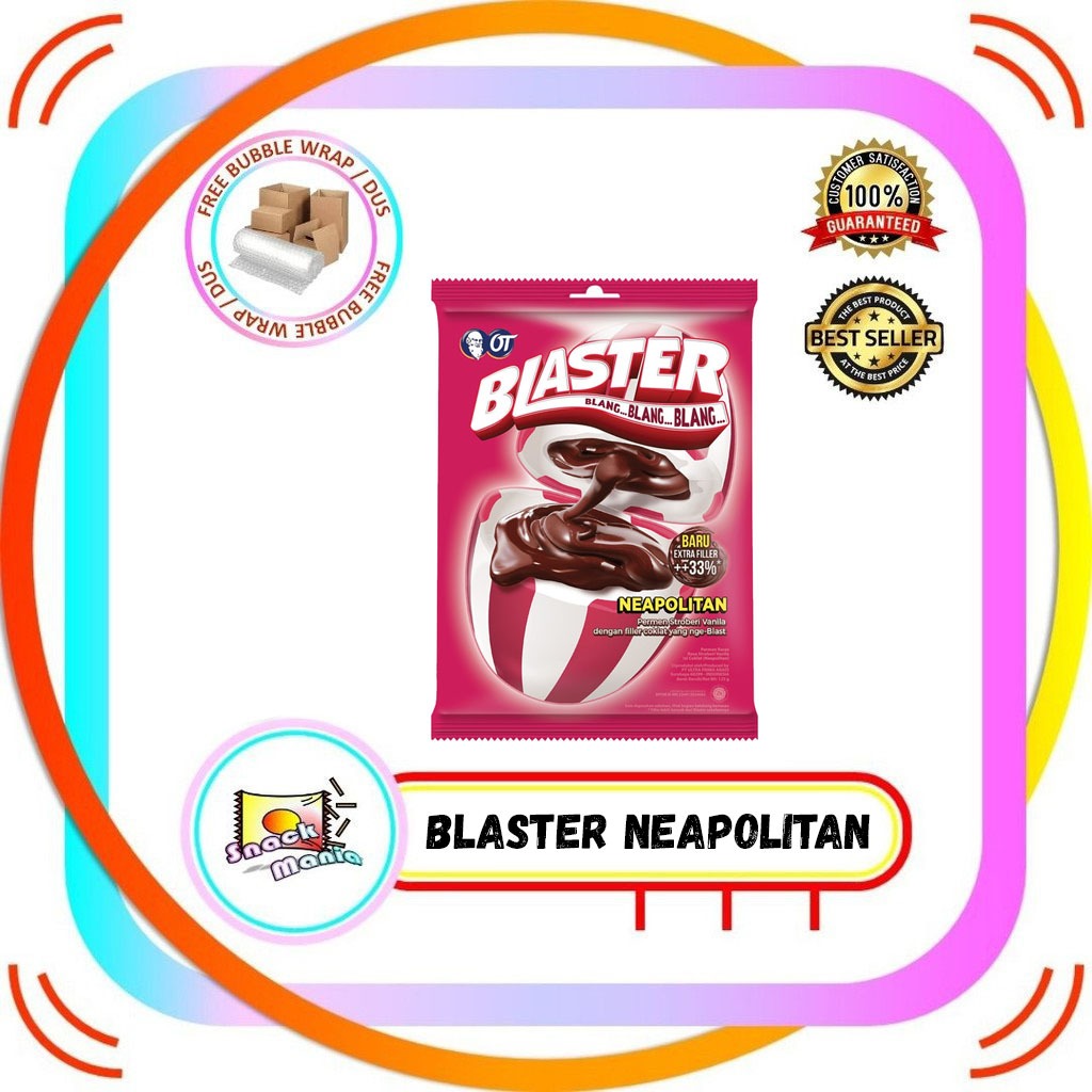 Jual Blaster Neapolitan Candy 125 gr Permen Stroberi Vanila Coklat ...