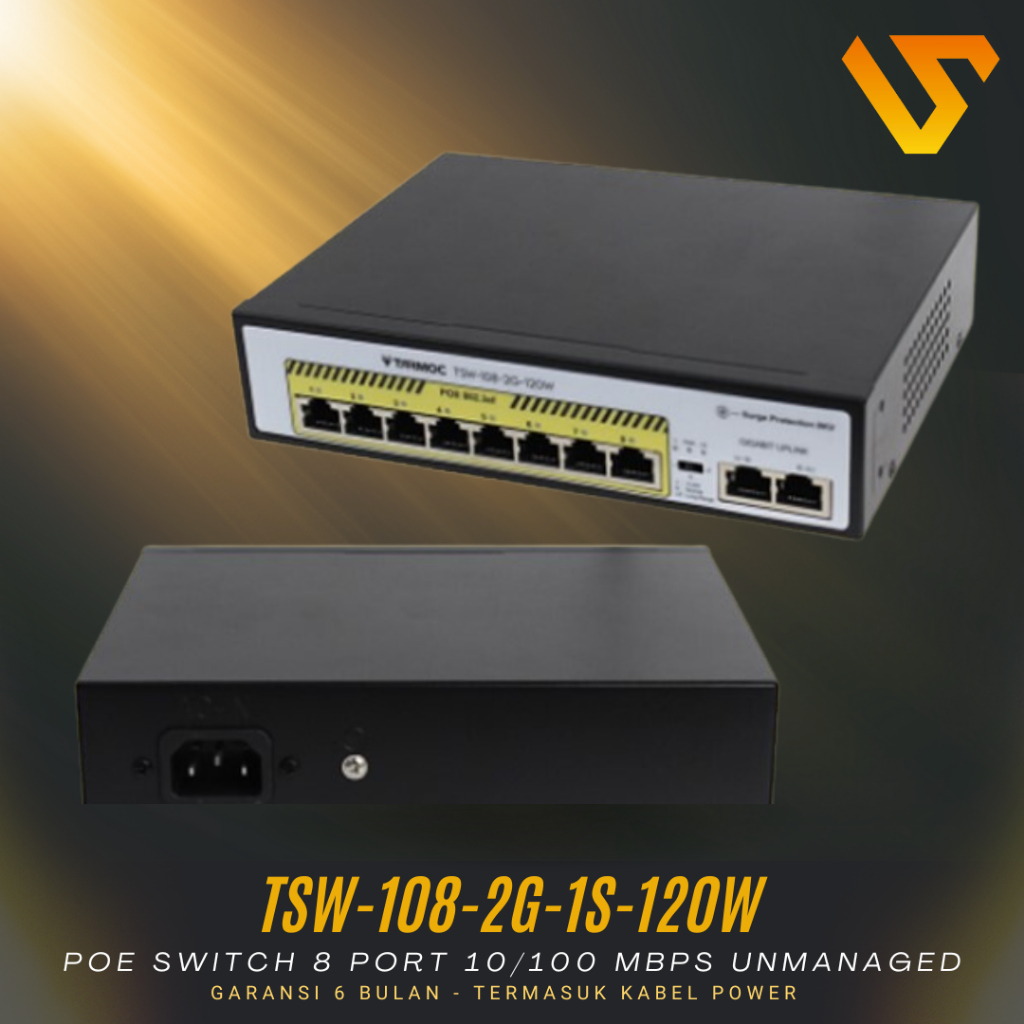 Jual Tarmoc Switch POE HUB CCTV IPCAMERA, 8 Port 10/100, 2G + 1 SFP ...