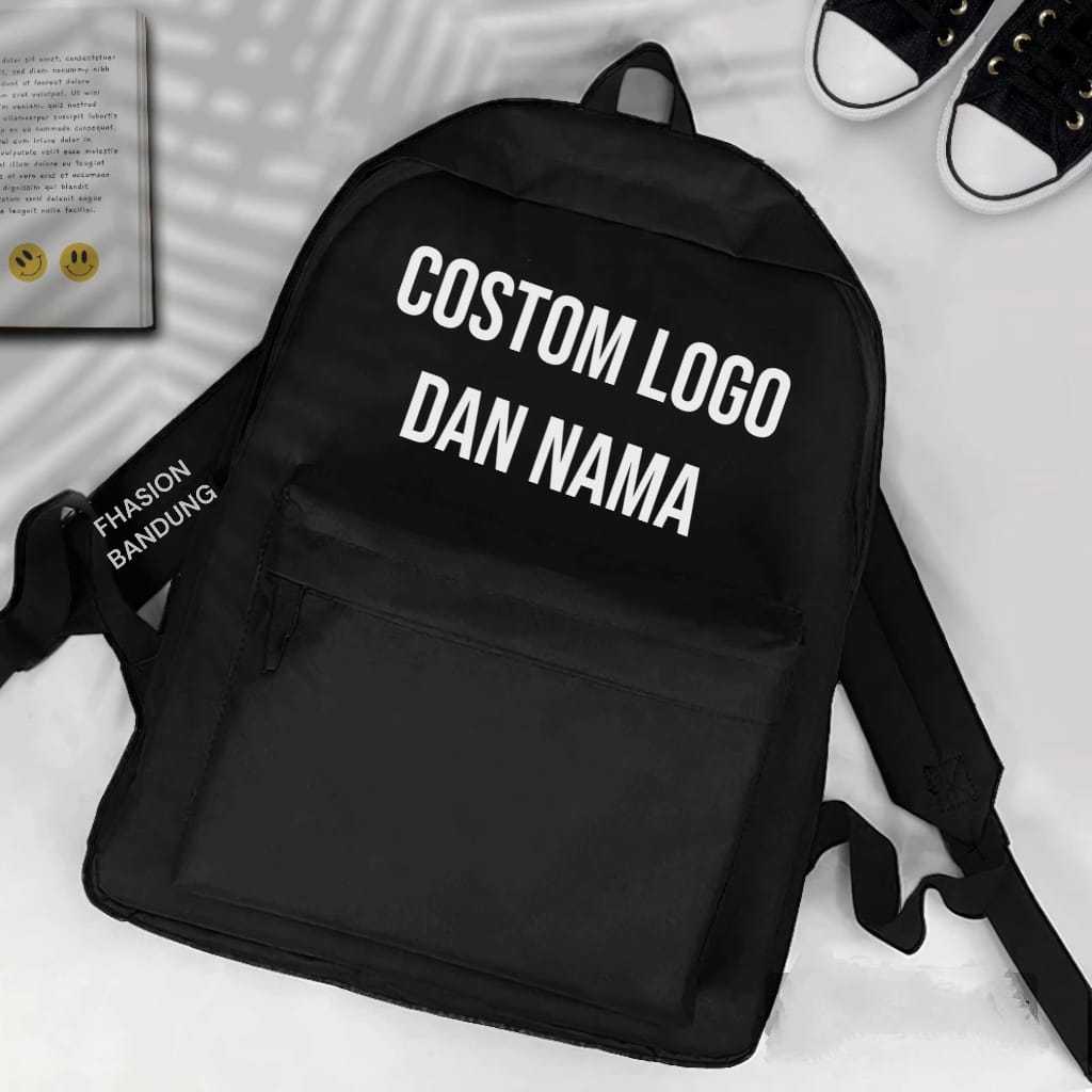 Jual tas ransel costom bebas costom nama logo comunity murah | Shopee ...