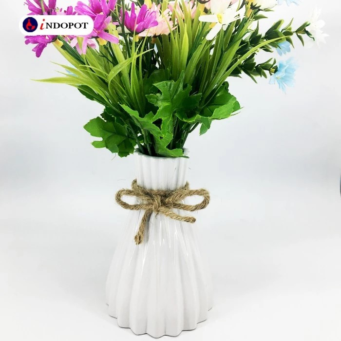 Jual Vas Bunga Keramik Flosa Putih Cantik Elegan Tanaman Hias Bunga ...