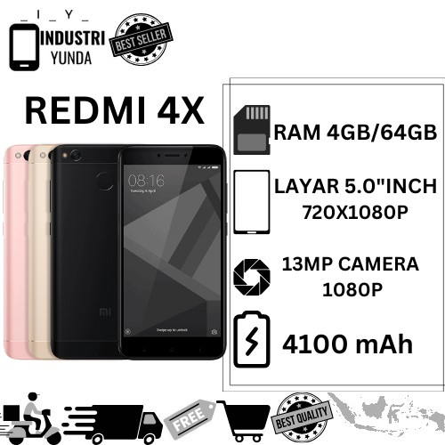 Jual XIAOMI REDMI 4X 4/64 GB Garansi 1 Tahun | Shopee Indonesia