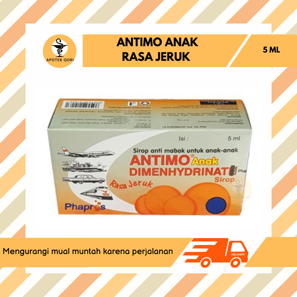 Jual ANTIMO ANAK RASA JERUK SACHET @ 5 ML/DIMENHYDRINATE/MUAL MUNTAH ...