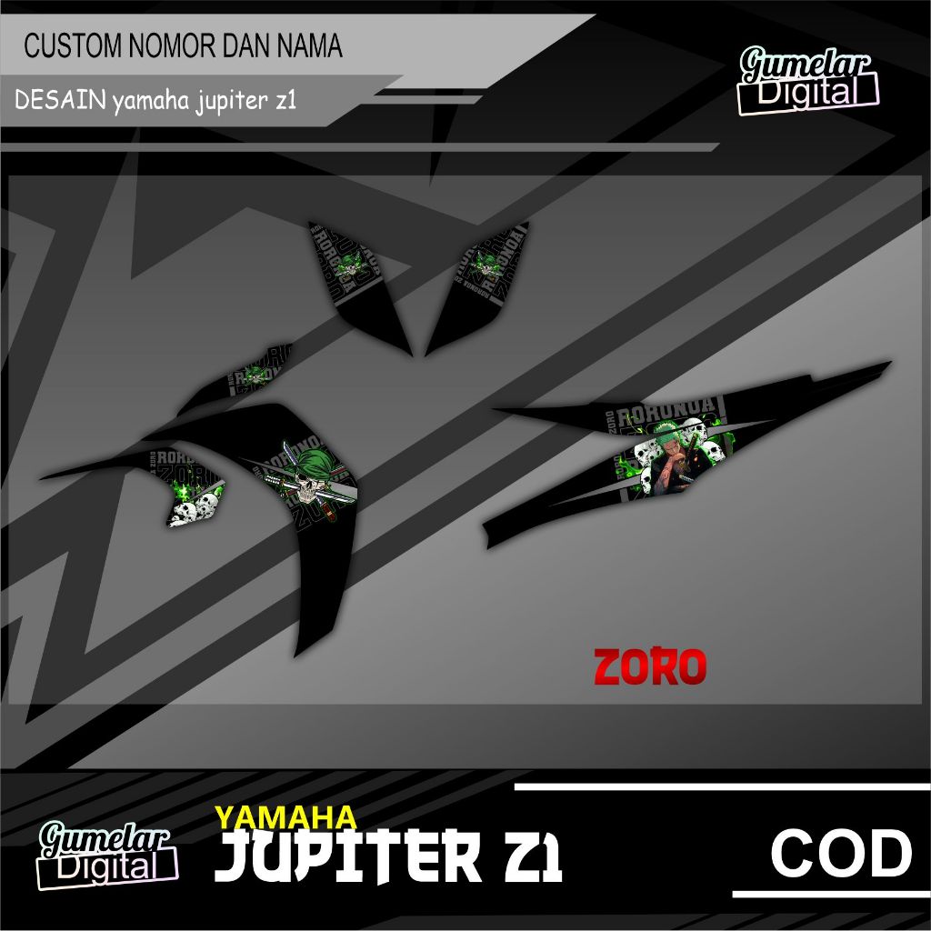 Jual STRIPPING SIMPEL YAMAHA JUPITER Z1 ZORO RORONOA ZORO ONE PIECE ...