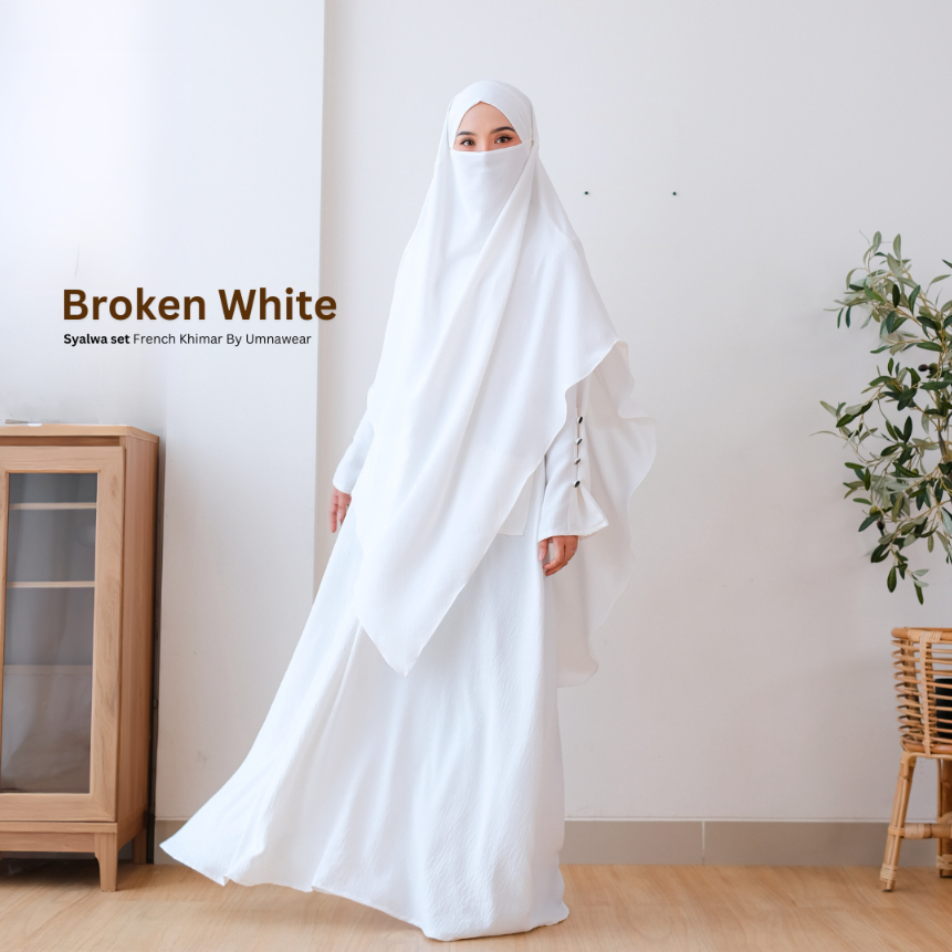Jual Salwa Set French Khimar | Abaya Syari Gamis Set Umroh Haji by Umnawear | Shopee Indonesia