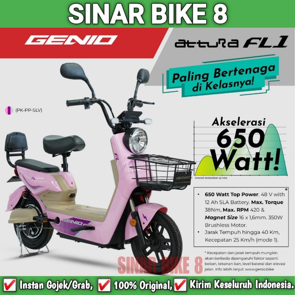 Jual Sepeda Listrik GENIO ATTURA FL1 350 Watt BY UNITED Electric E Bike ...