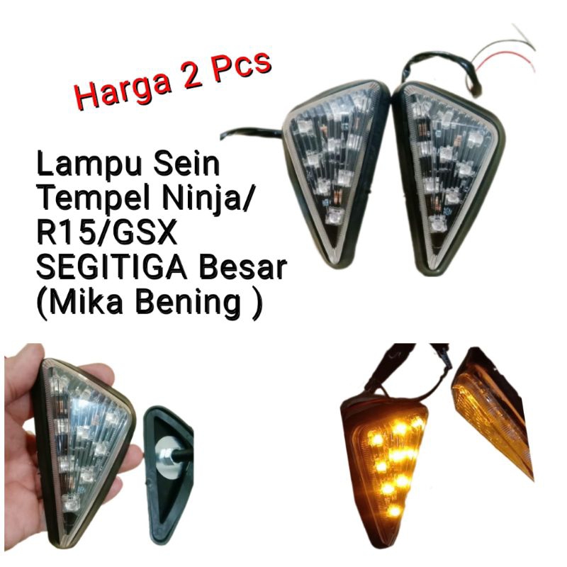 Jual Lampu sein tempel GSX/R15/R25/NINJA ( model SEGITIGA BESAR ) Mika ...