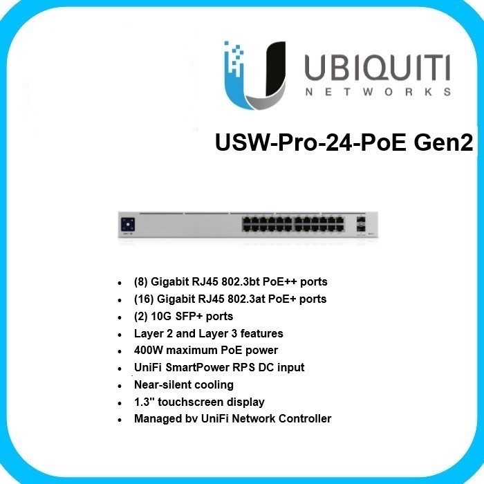 Jual Ubiquiti unifi switch 24poe usw-pro-24-poe gen2 / USW PRO 24 POE ...