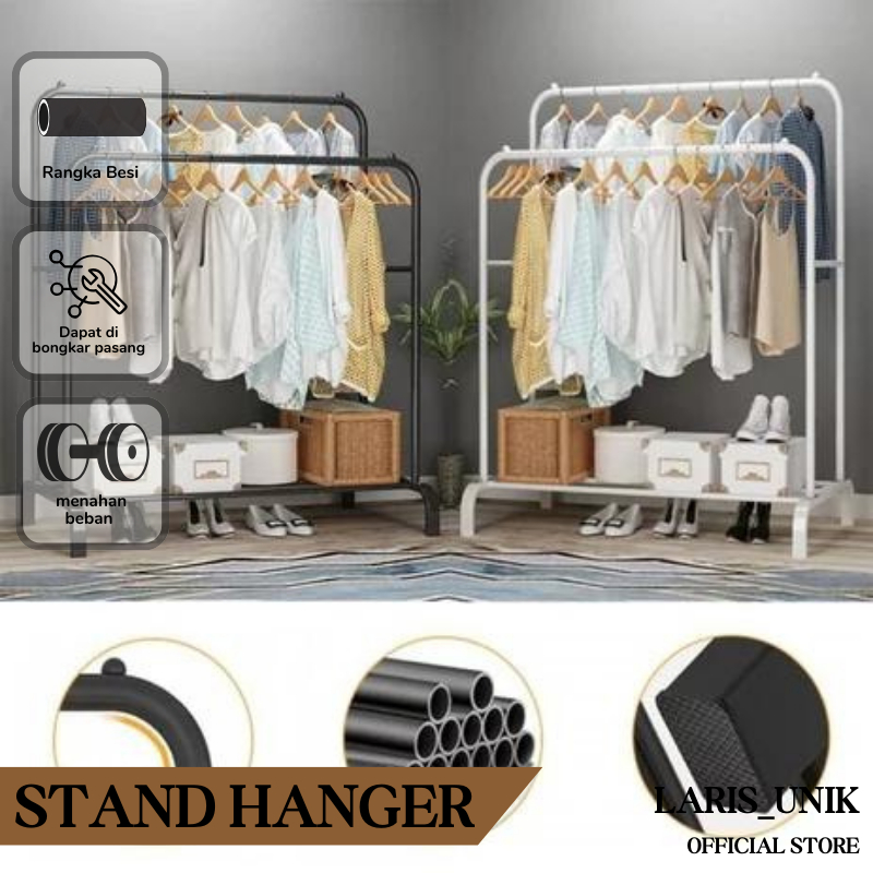 Jual Gantungan Baju Jemuran Baju Rak Gantungan Stand Hanger Gawang Besi ...