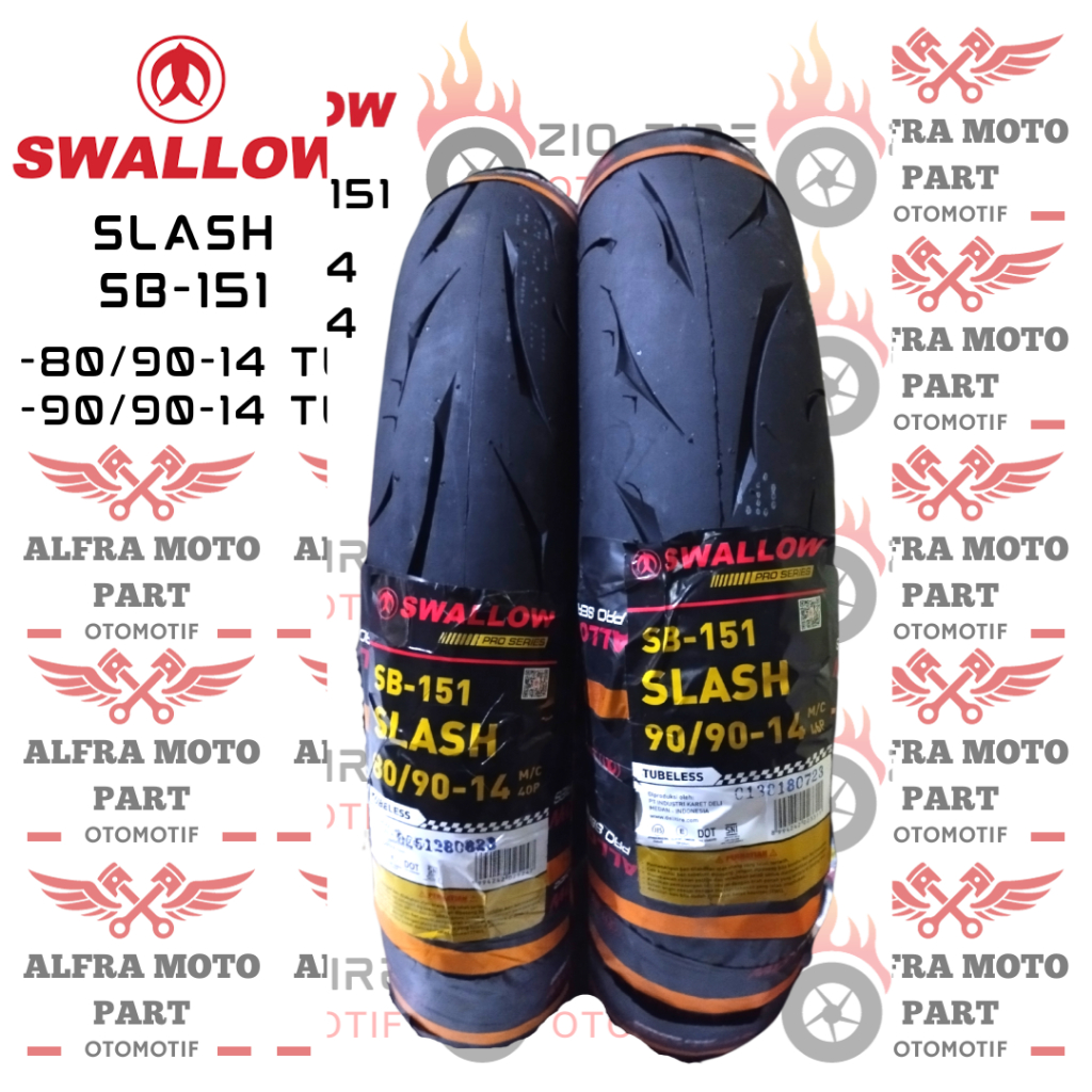 Jual BAN LUAR SWALLOW SLASH RING 14 TUBELESS 80/90 & 90/90 SOFT ...