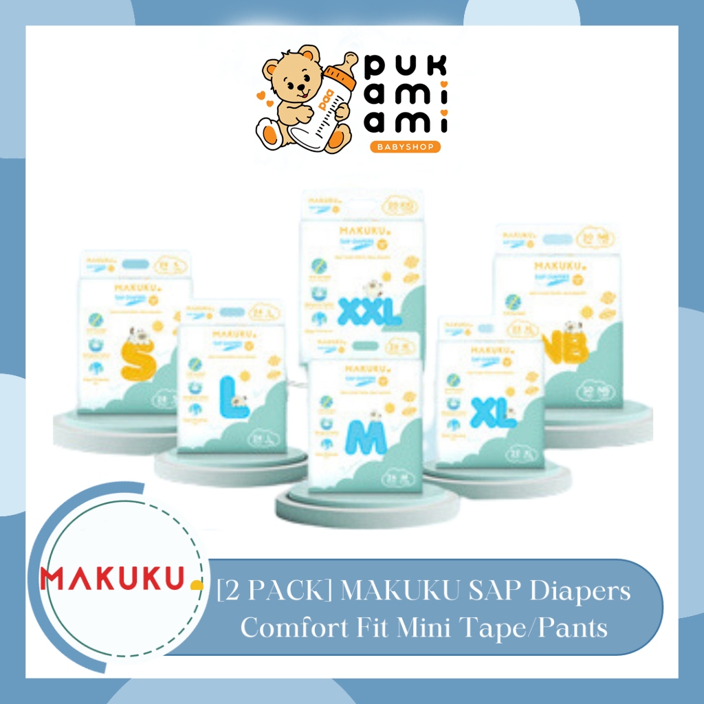 Jual [2 PACK] MAKUKU SAP Diapers Comfort Fit Tape/Pants NB/S/M/L/XL/XXL ...