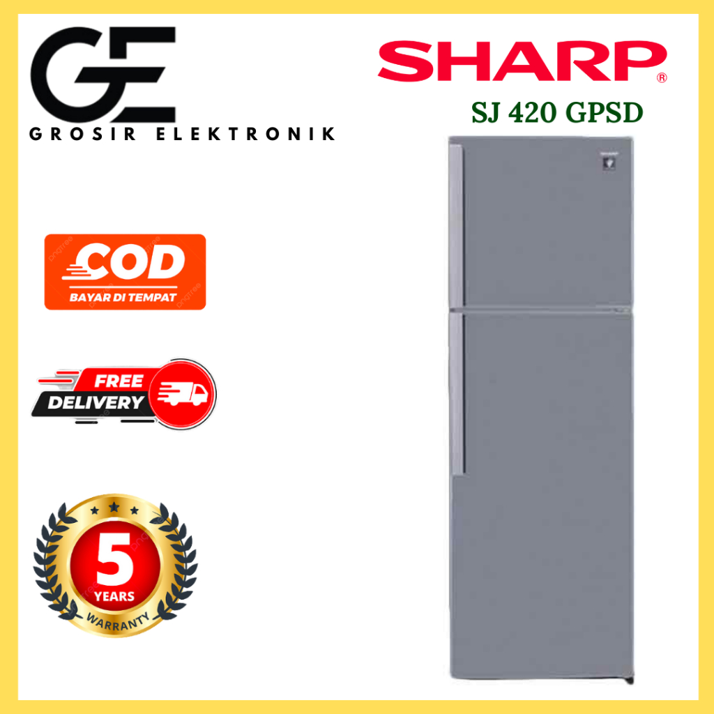 Jual Share: LEMARI ES SHARP 2 PINTU SJ-420GP-SD BIG KIREI SERIES ...