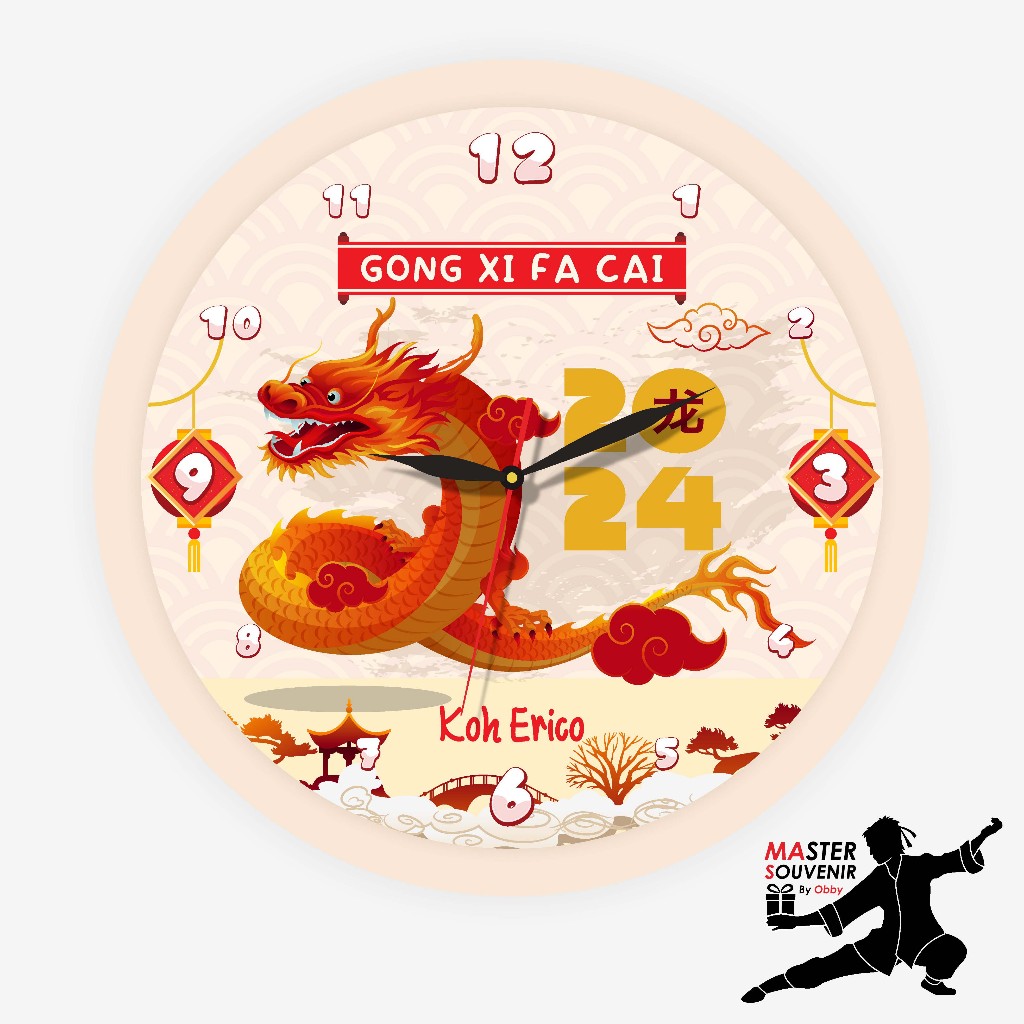 Jual Jam Custom Hari Raya Cina Ukuran 10CM (Hadiah Imlek Souvenir Edisi ...