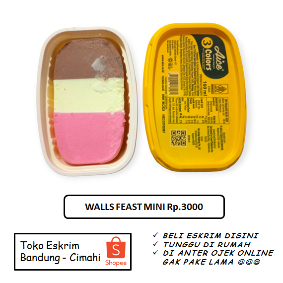 Jual Es Krim Ice Cream Eskrim Aice Cup Kuning Neopolitan 3 in 1 Colors ...