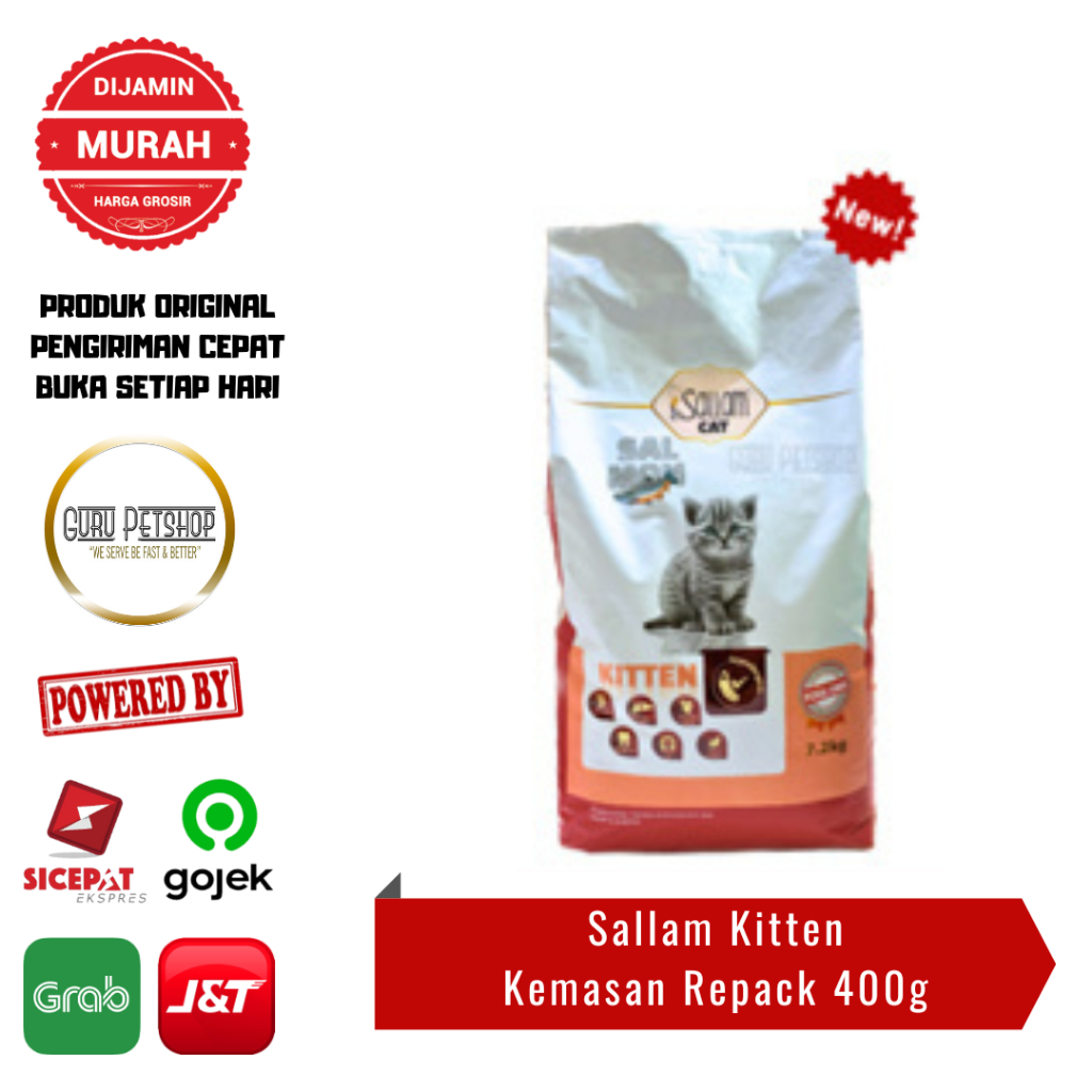 Jual Sallam Cat Kitten Salmon 400g / Makanan Kucing Dry Sallam Cat Food ...
