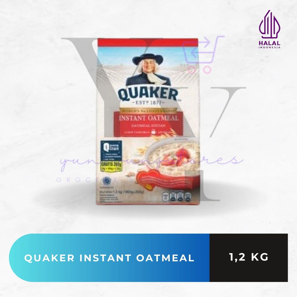 Jual Quaker Oat Instant Oatmeal Merah 1200 gram / 1,2 Kg | Shopee Indonesia